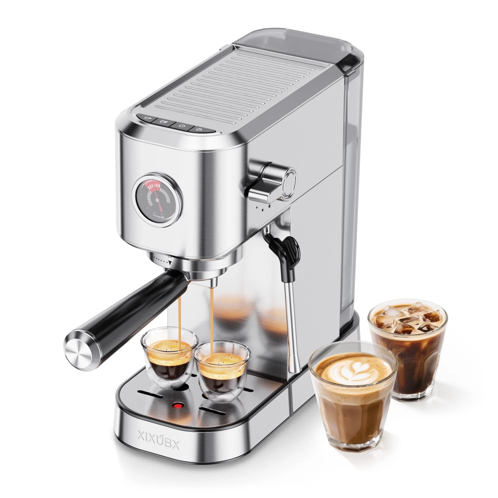 XIXUBX® 20Bar Espresso Machine with Milk Frother & Pressure Gauge for